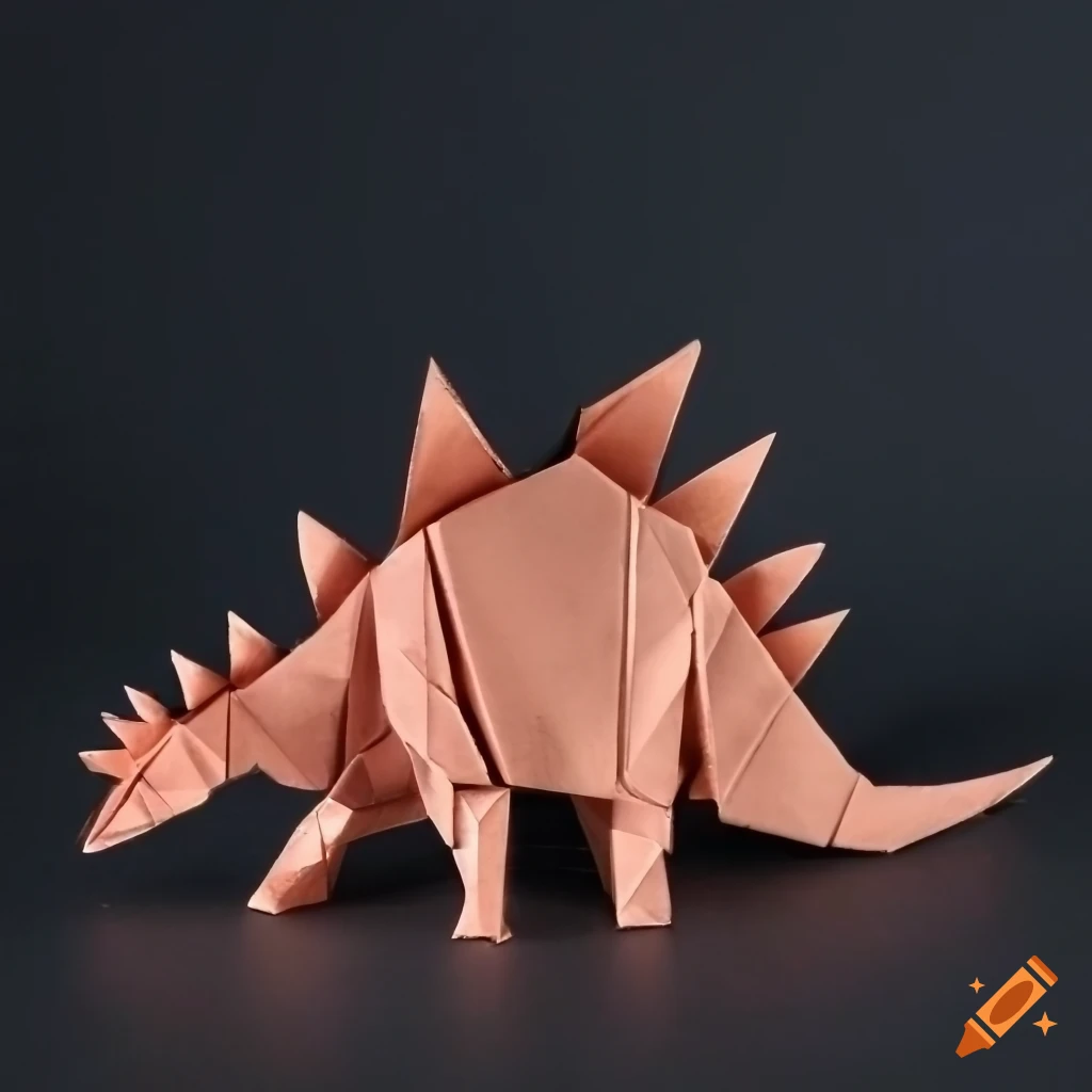 Origami stegosaurus character on Craiyon