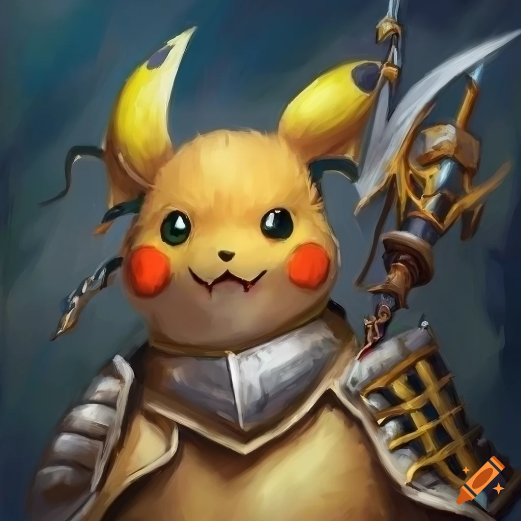 Anthro Raichu warrior in fantasy armor by Daniel F. Gerhartz on Craiyon