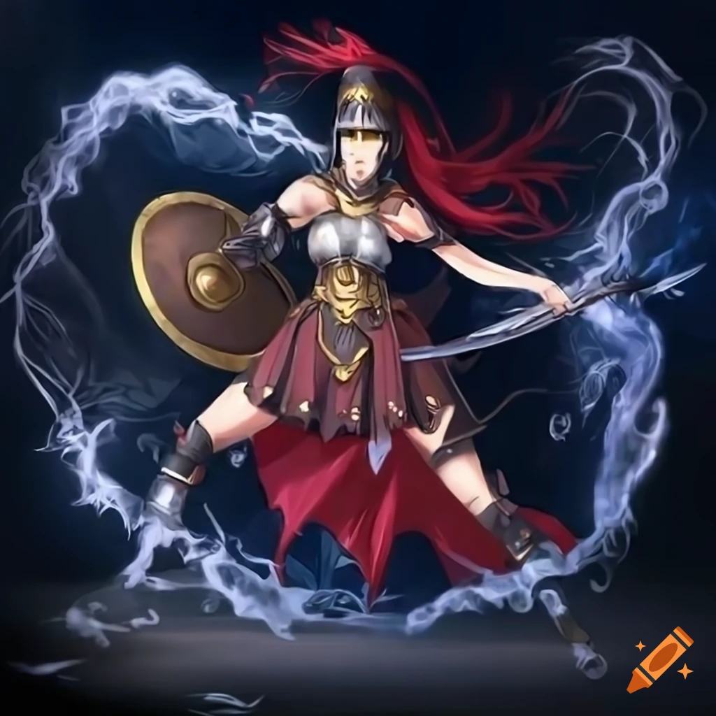 Anime goddess warrior in Roman centurion armor and princess berserker ...