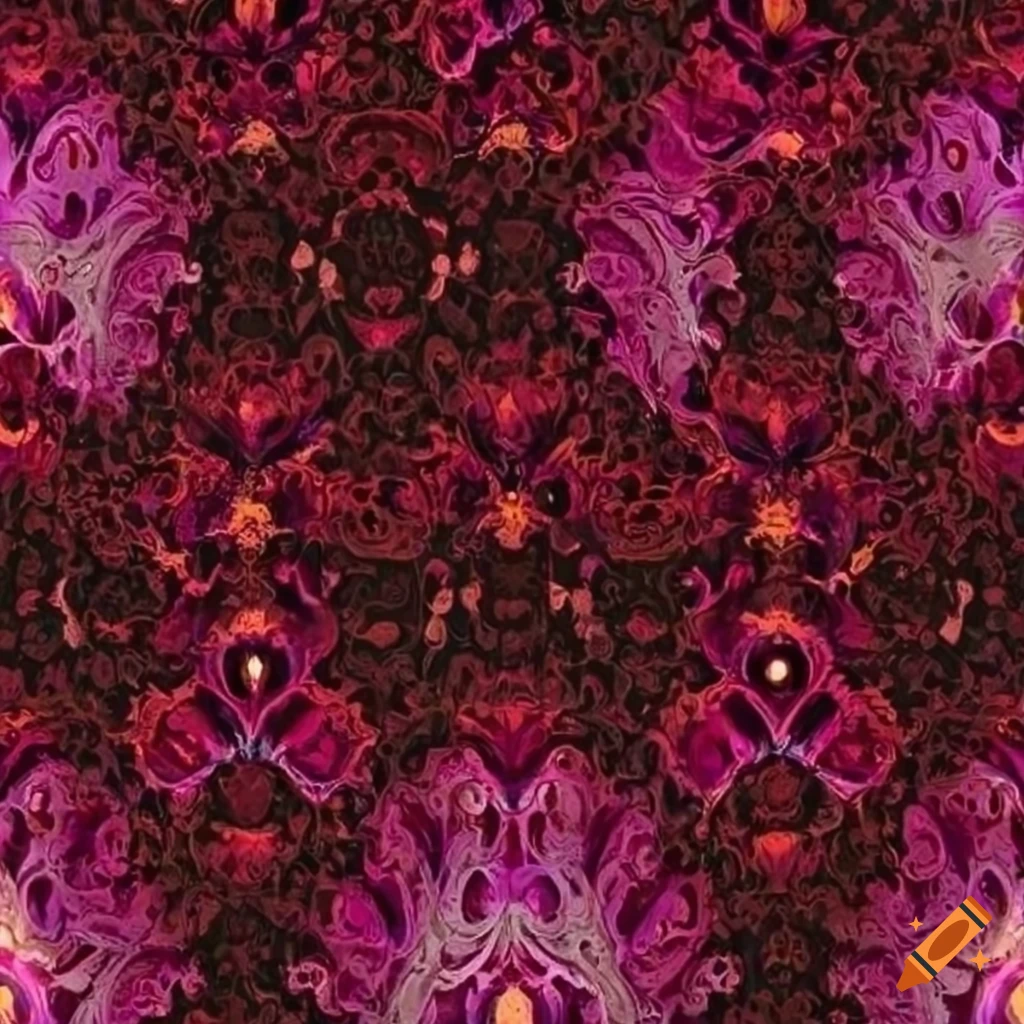 Repeating amber and magenta pattern with formal grey tones on Craiyon