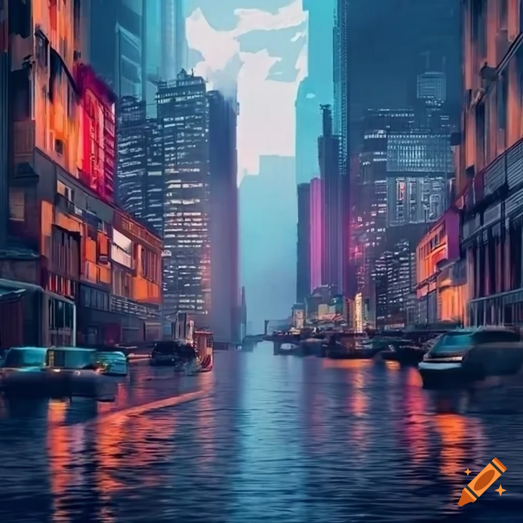 Retro city hyper realistic on Craiyon