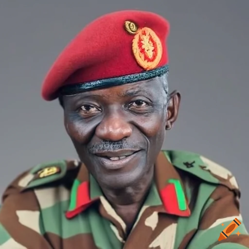African general in a red army beret on Craiyon