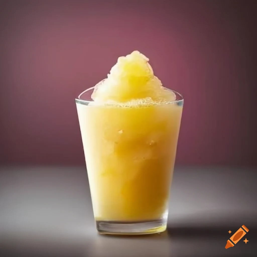 Potato-flavored slushie in a glass on Craiyon