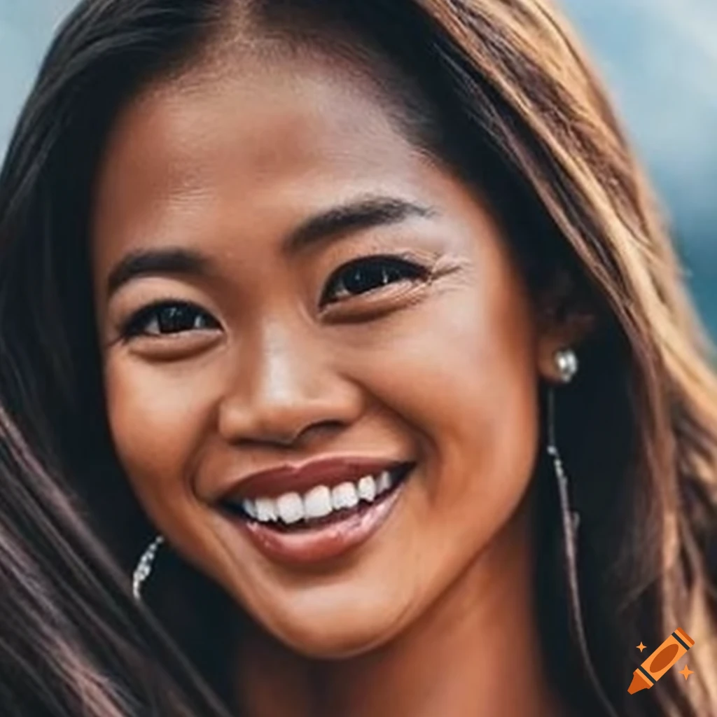 Hyperrealistic portrait of a filipina woman with distinctive features on Craiyon