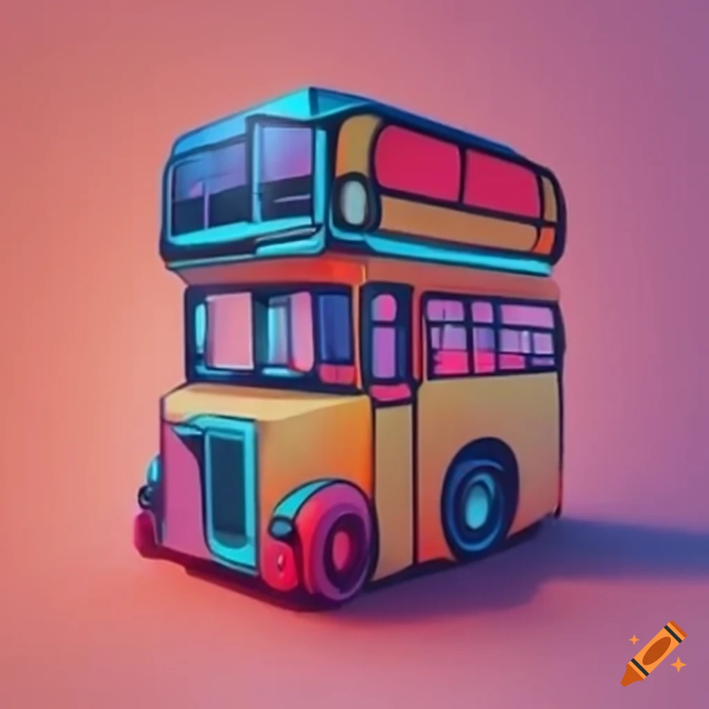 Cube-shaped bus on Craiyon