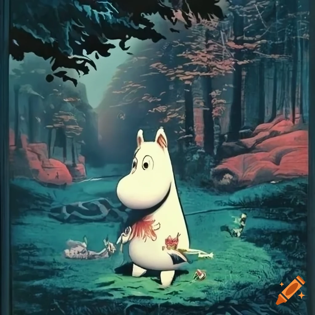 Vintage poster of moomin valley on Craiyon