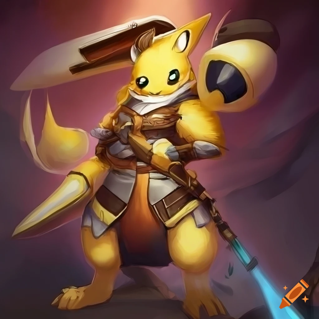 Anthro raichu warrior in fantasy armor - pokémon furry art by stanley ...