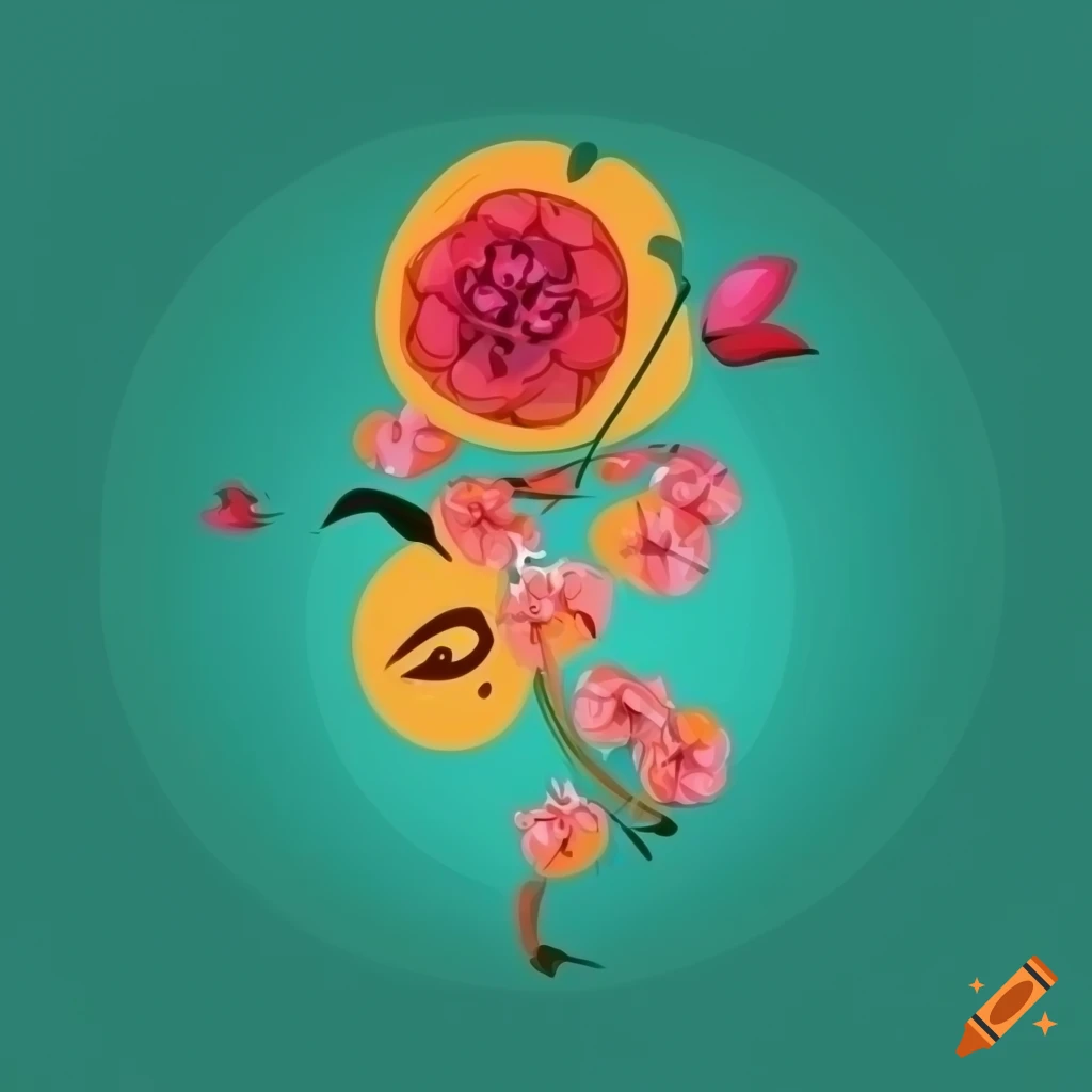 Abstract flat design scene with surreal emoticons, transparencies ...