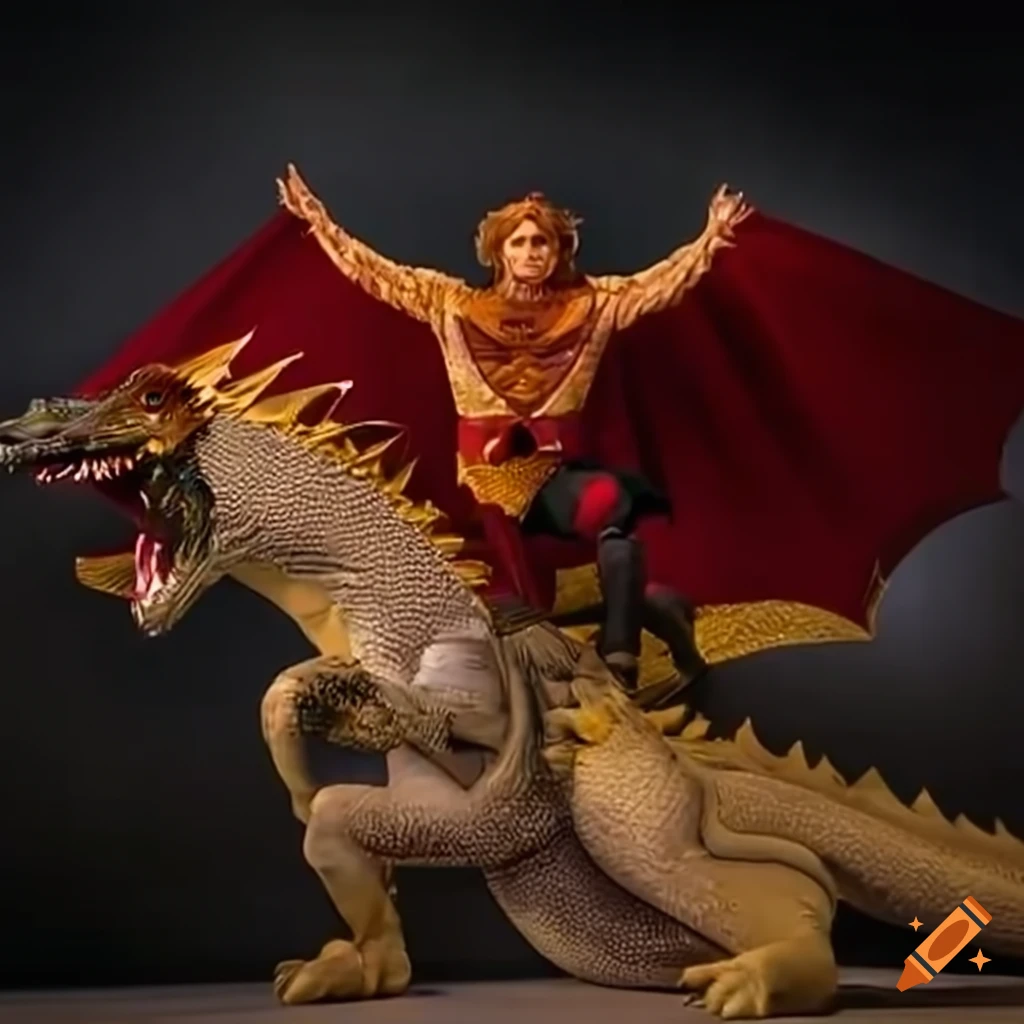 Flash gordon riding a dragon on Craiyon