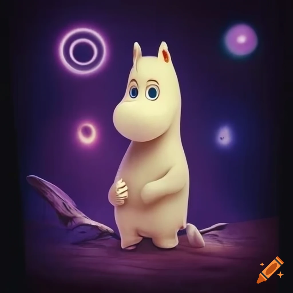 Artistic blend of moomin characters and eastern spiritual symbols on ...