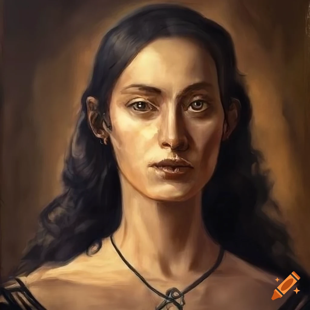 Portrait of nynaeve surrounded by threads of light on Craiyon