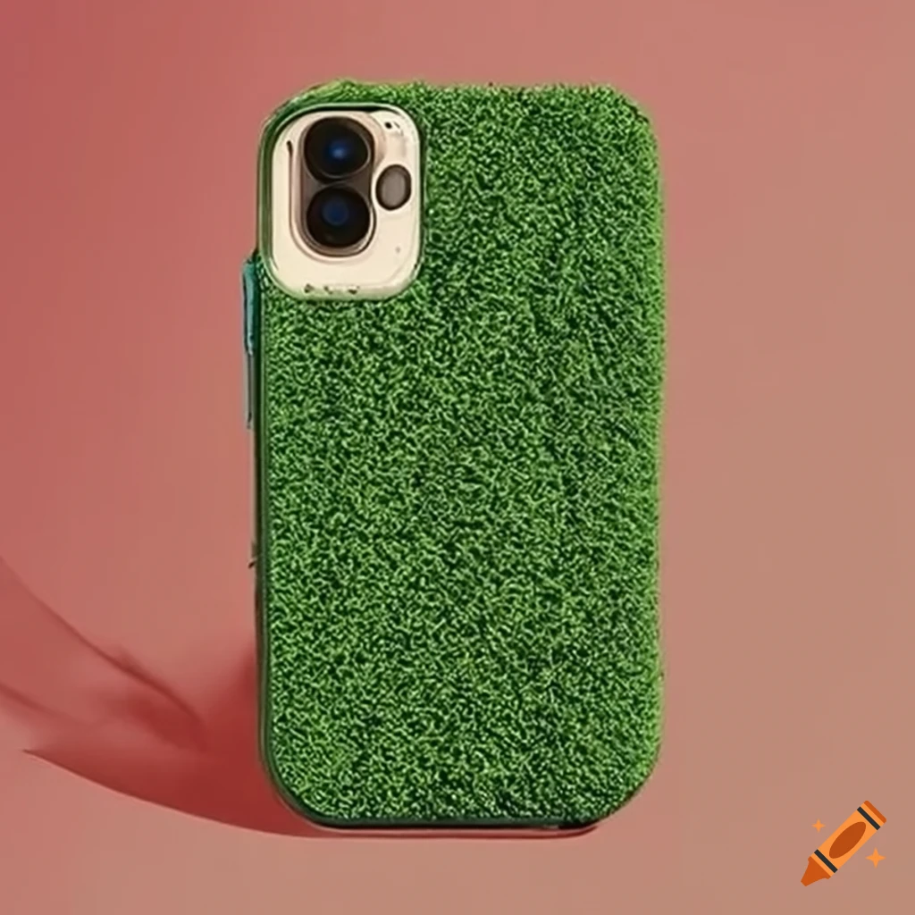 Phone case covered with fake turf on Craiyon
