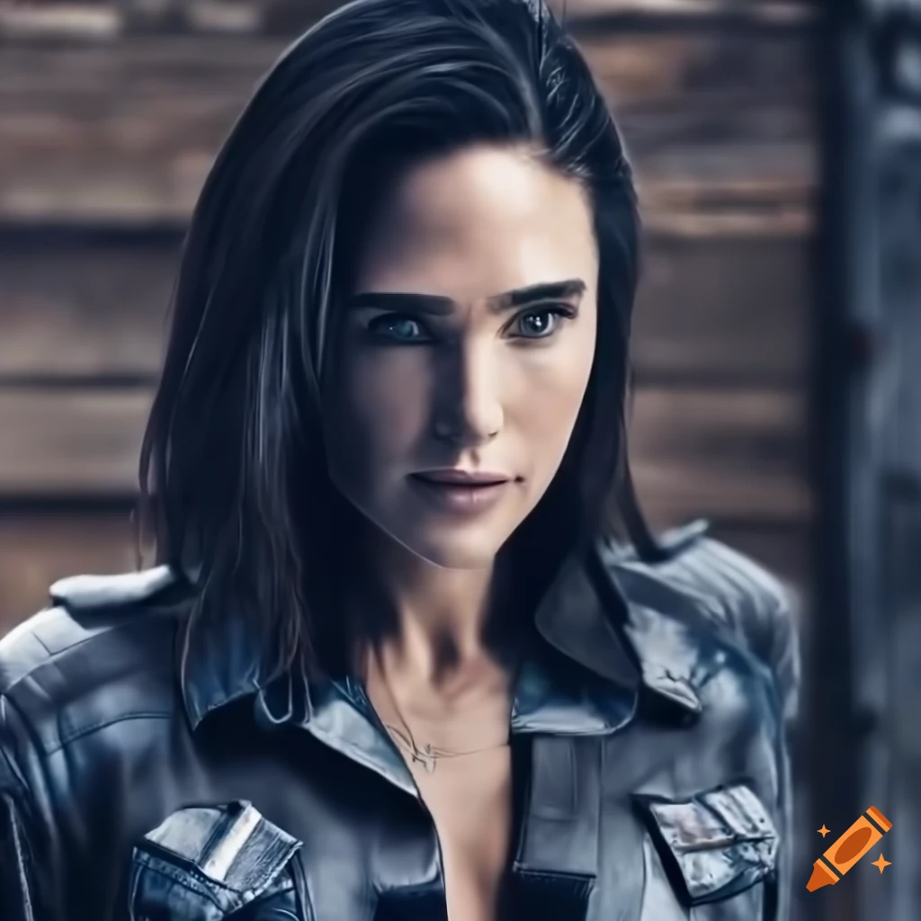Close-up side view resembling a young Jennifer Connelly in country ...