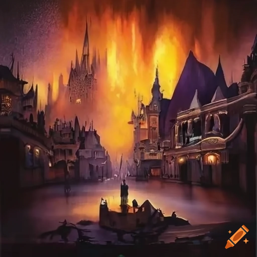 Surreal artwork showing the destruction of Disney World and Epcot ...