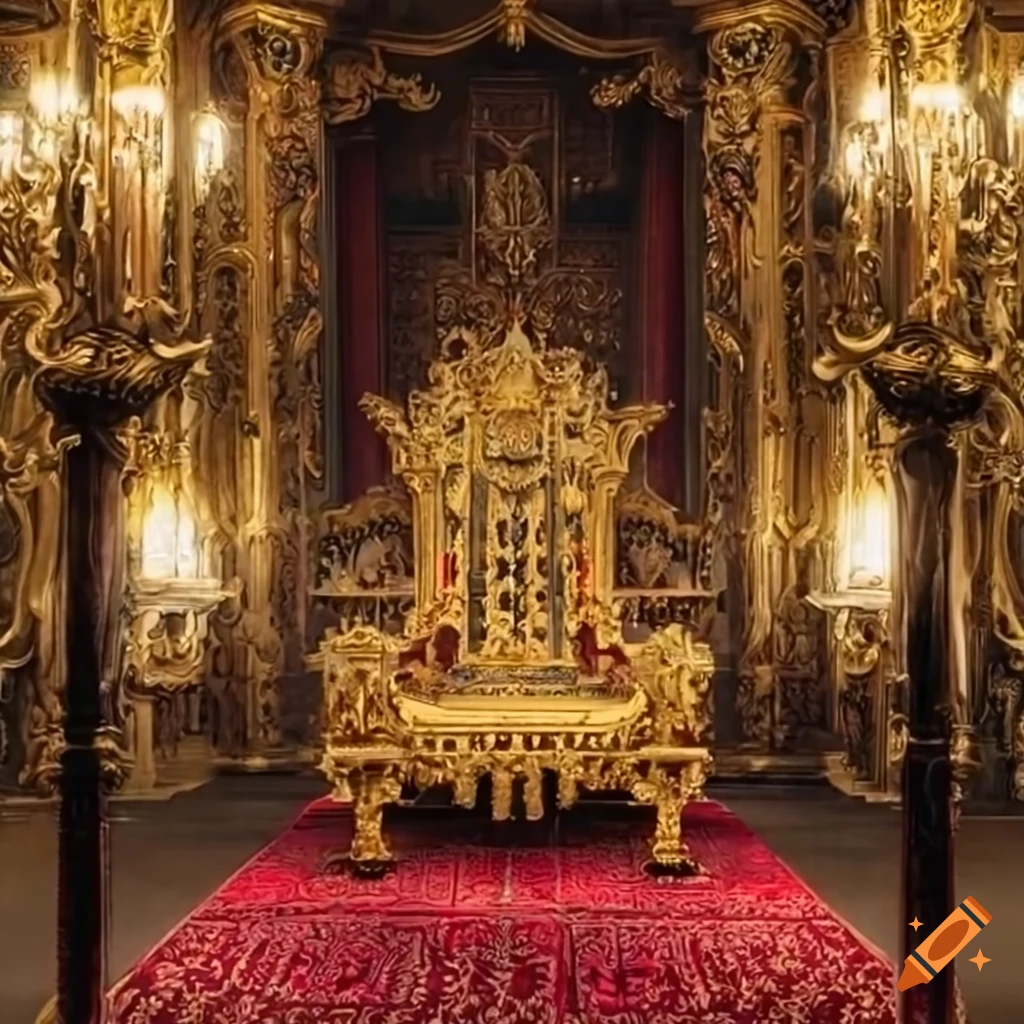 King's throne inside a grand palace on Craiyon