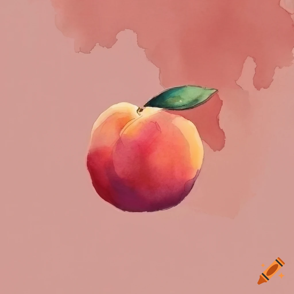 Japanese peach in pastel watercolor on Craiyon