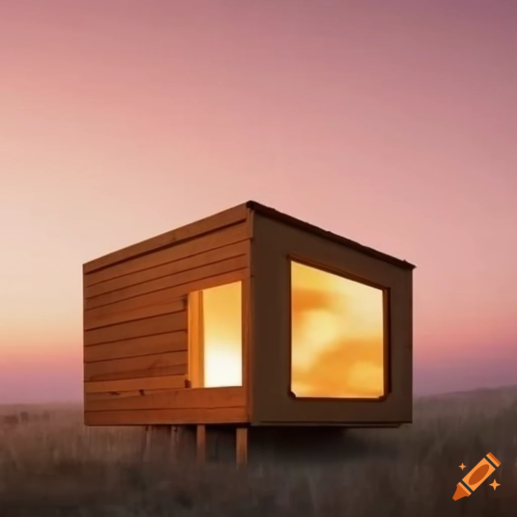 Wooden building of a single piece with a unique non-house shape on Craiyon