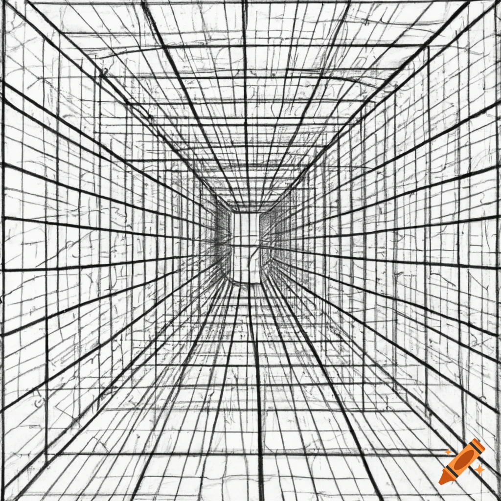 One point perspective grid for easy tracing on Craiyon