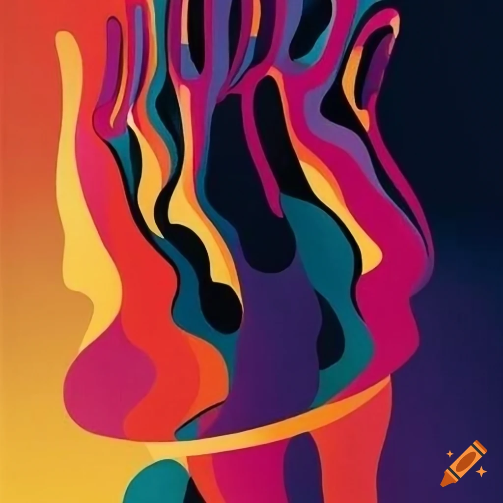 Abstract soul band poster from the 60s on Craiyon