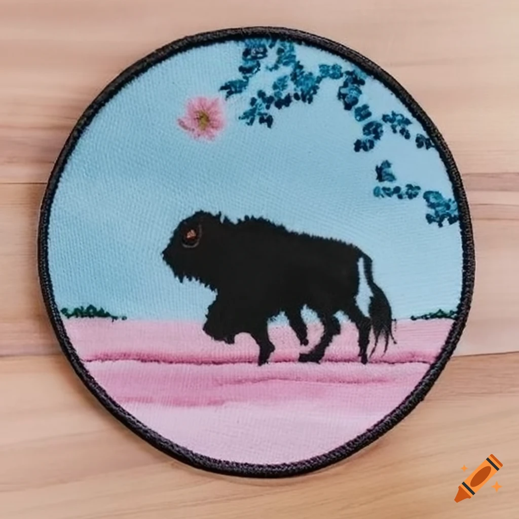 Vita bison sakura water print patch on Craiyon