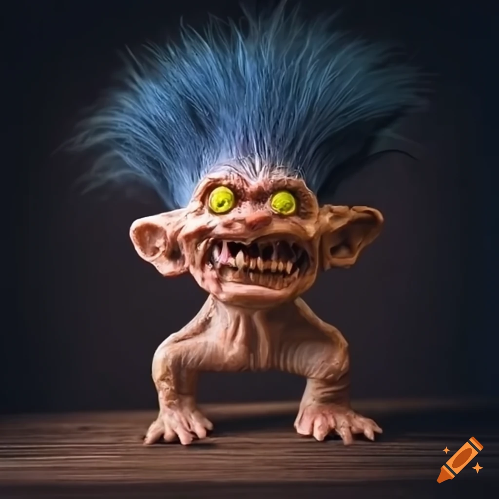 Detailed sculpture of an angry troll on Craiyon