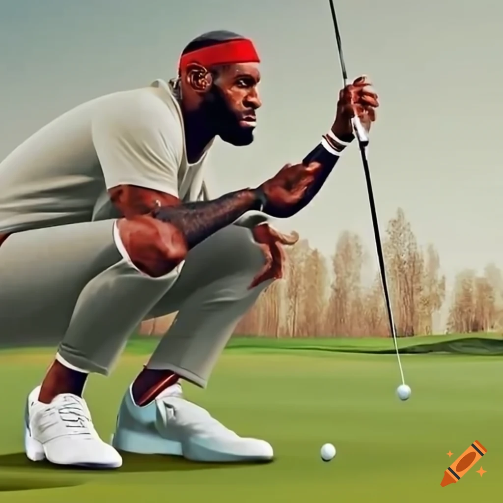 Lebron james playing golf on Craiyon