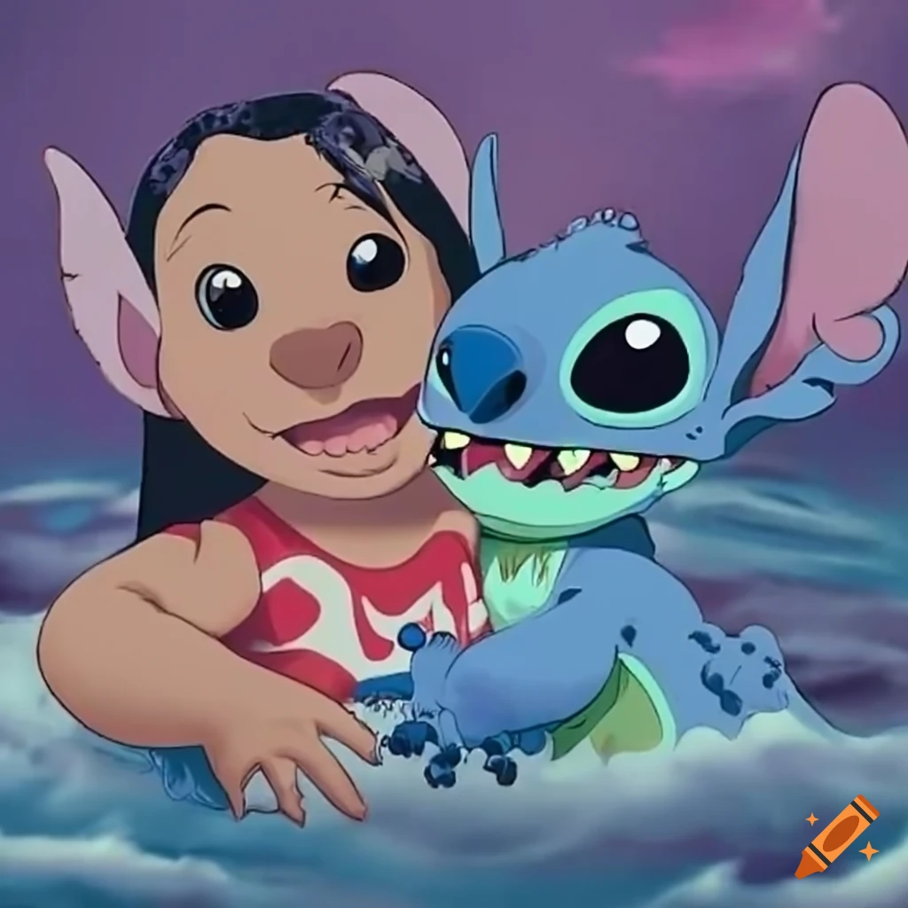 Lilo and Stitch in a fun and colorful twist with Stitch as a canine ...