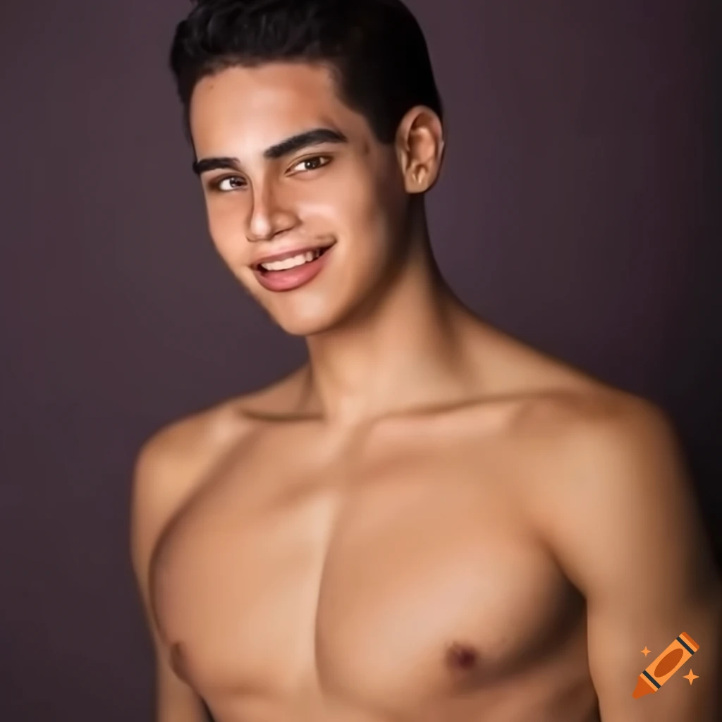 Sensual Hispanic young man with a toned slender build and alluring ...