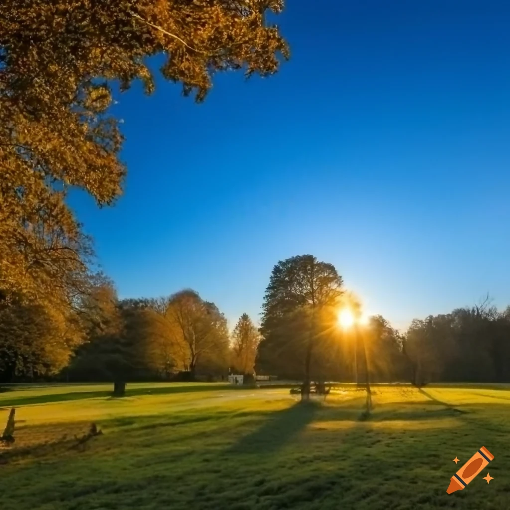 Knighton park in leicester, england at sunset on Craiyon
