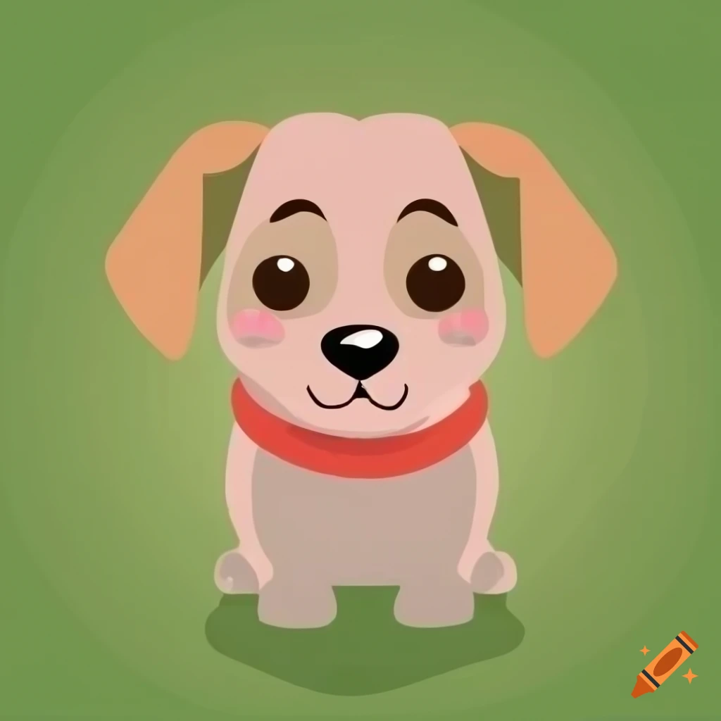 Adorable simplified vector illustration of a cute dog on Craiyon