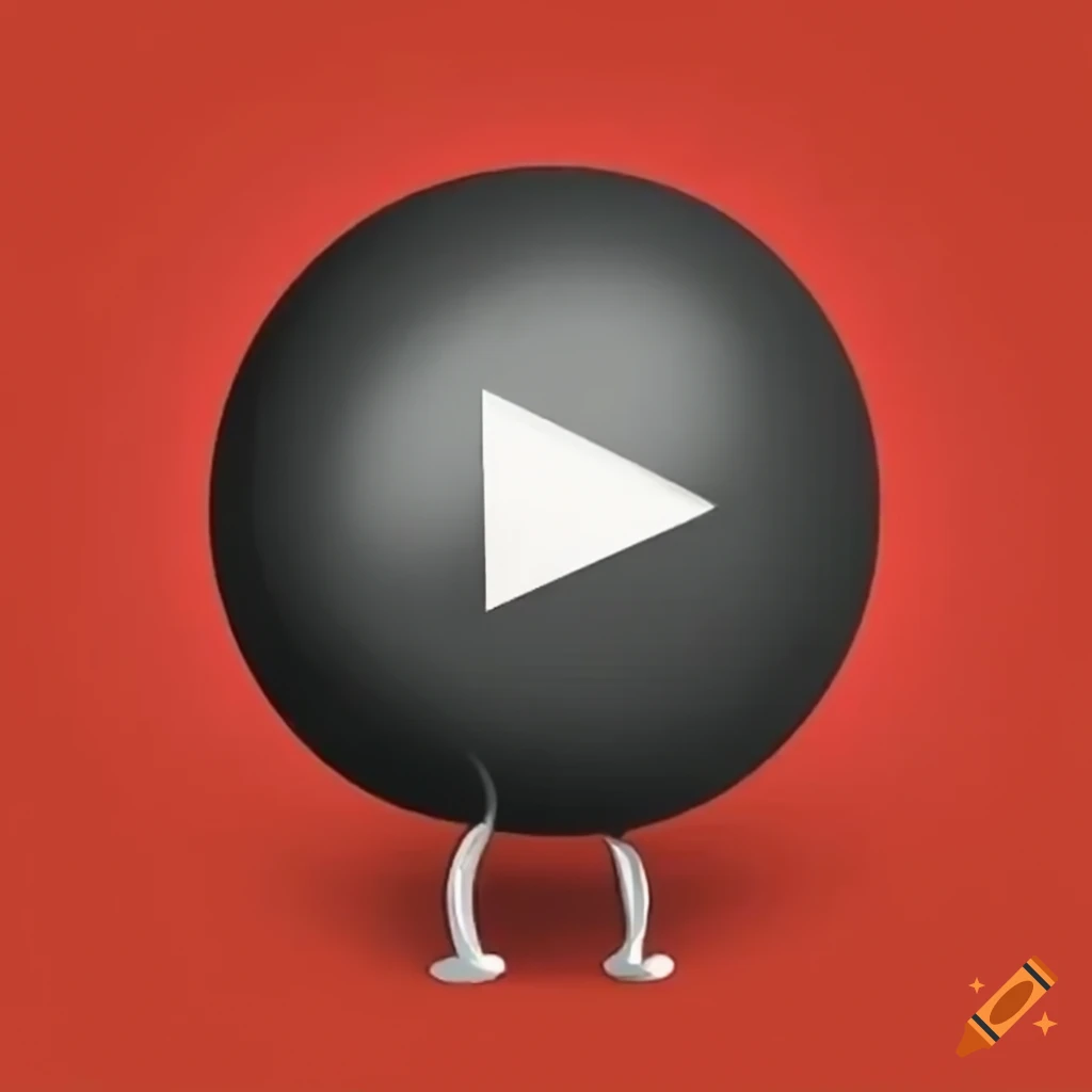 Smiling cartoon version of the original youtube logo on Craiyon