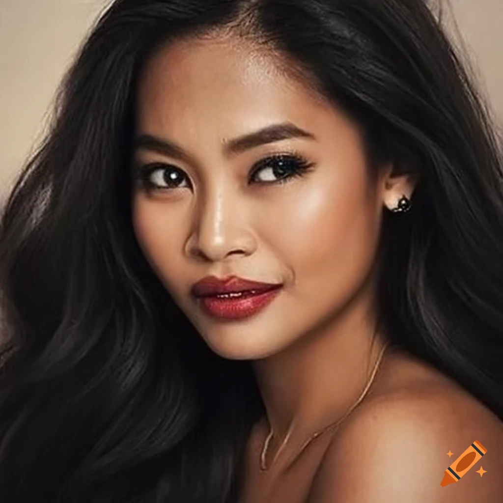 Portrait of a filipina woman with distinct features on Craiyon