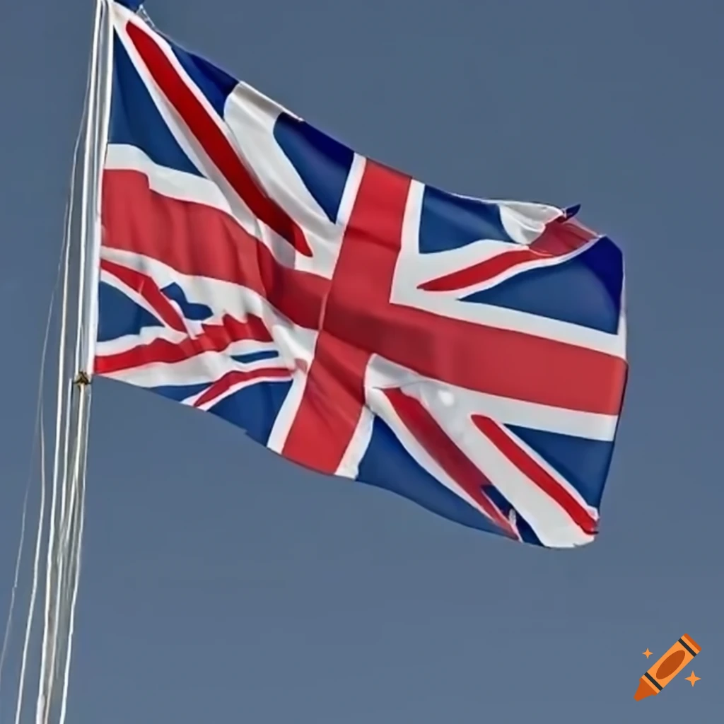 British union jack flag waving proudly on Craiyon