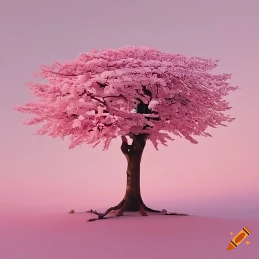 Minimalistic japanese cherry tree design on Craiyon