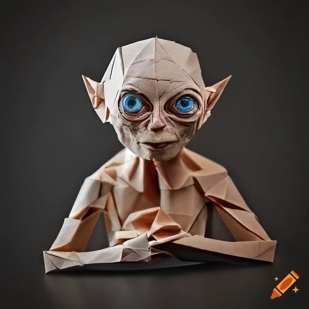 Origami gollum character on Craiyon