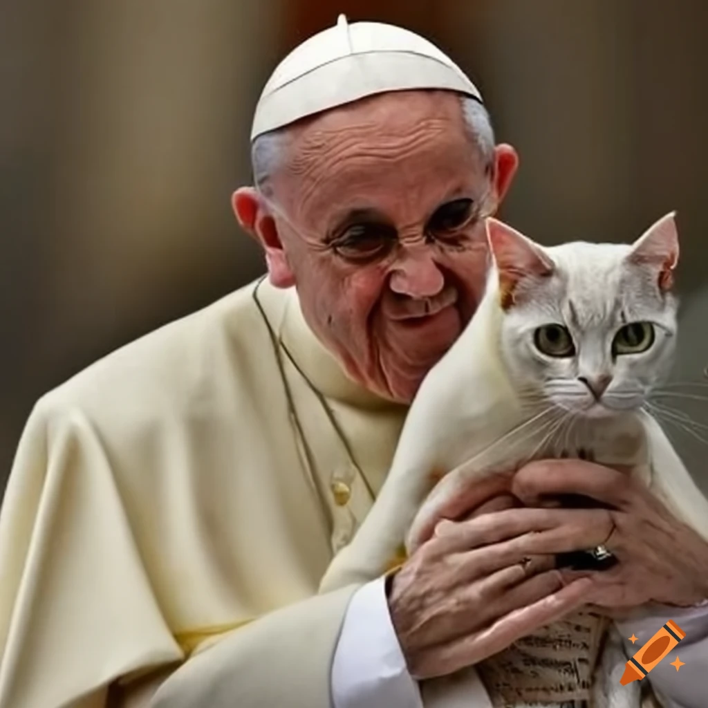 Pope with a cat on Craiyon