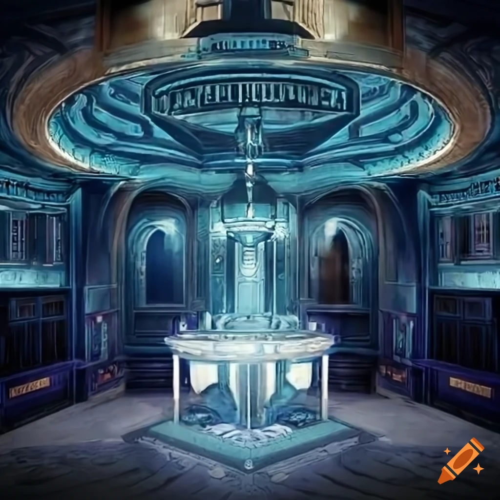 Interior of the tardis console room on Craiyon