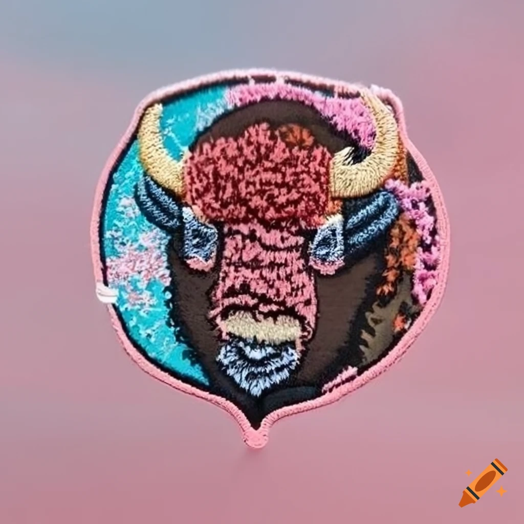 Vita bison sakura watercolor print patch on Craiyon