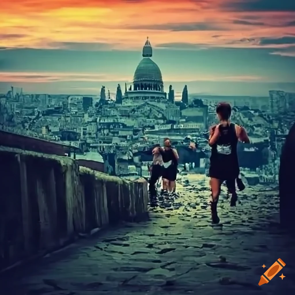 Poster for a slow running race at montmartre hill on Craiyon