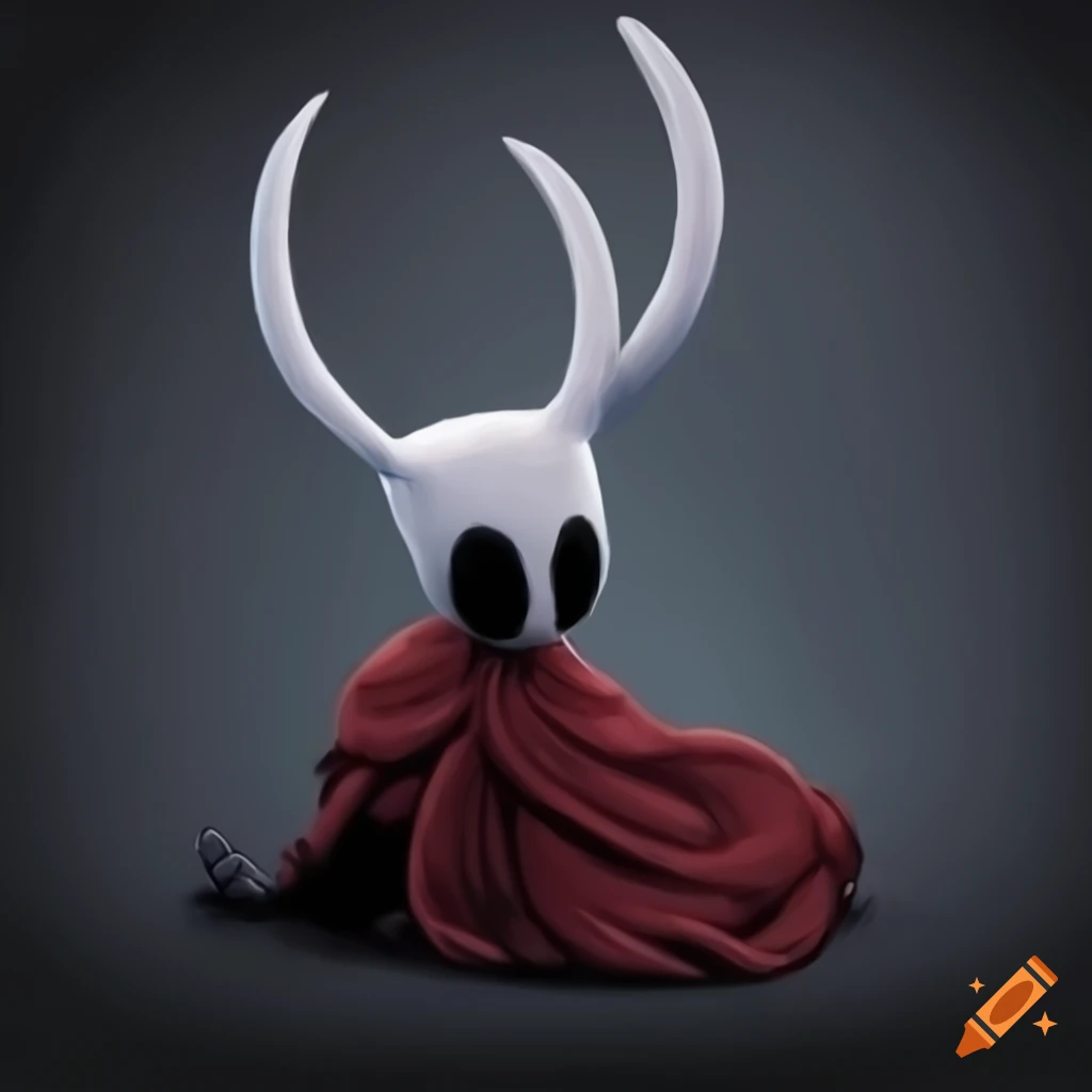 Sophisticated image of hollow knight hornet sitting down with dark ...