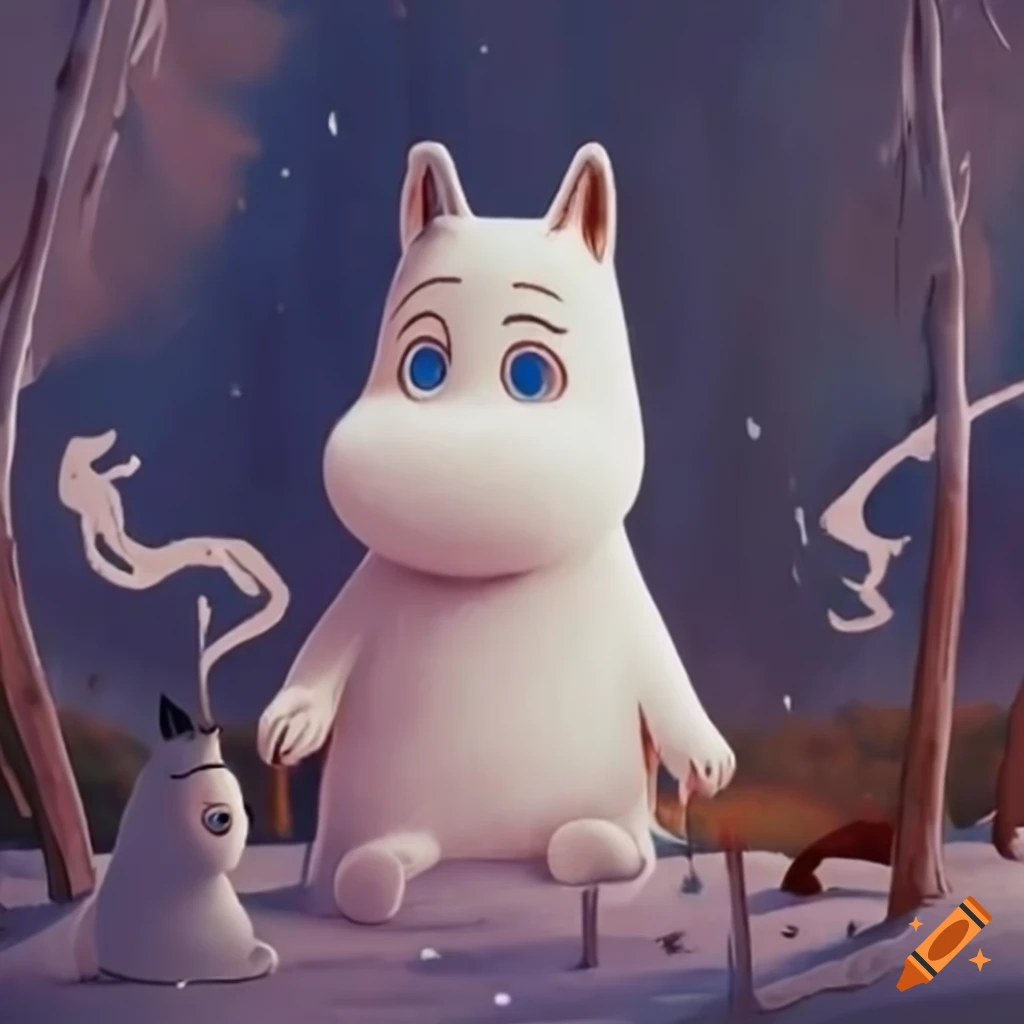 Artistic blend of Moomin characters and Eastern spiritual symbols on ...