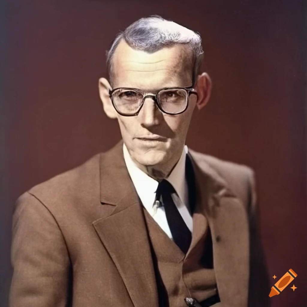 Portrait of a distinguished 60-year-old man in a suit from the 1960s on ...