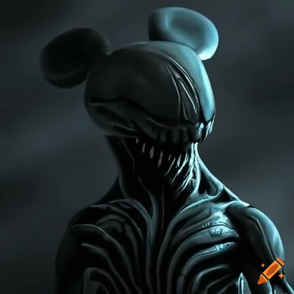 Mickey mouse dressed as a xenomorph on Craiyon