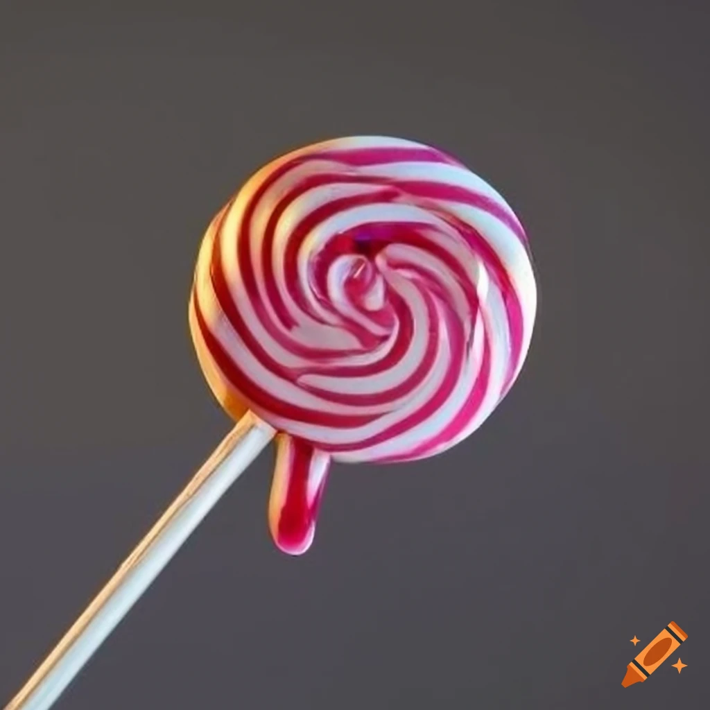 Pink lollipop with honey drips and glossy surface on Craiyon
