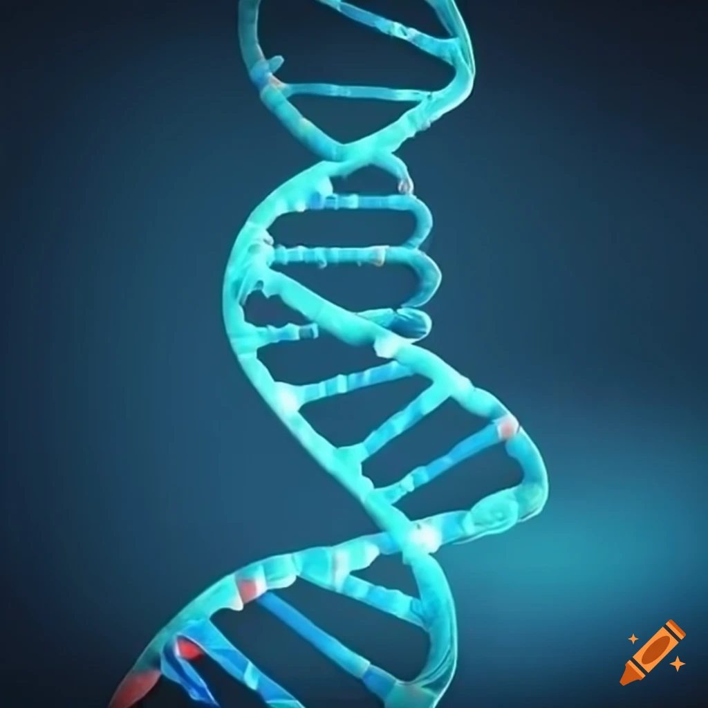 Vertical dna strand with sound vibrations for music healing on Craiyon