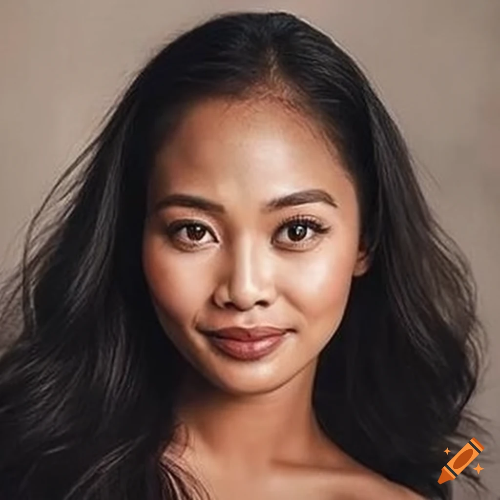 Portrait of a filipina woman with unique facial features on Craiyon