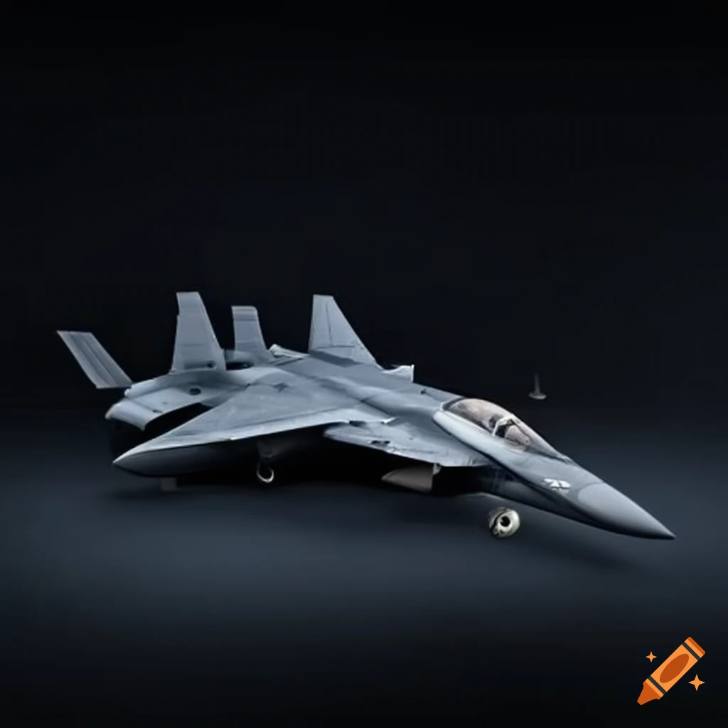 Advanced fighter jet in action on Craiyon