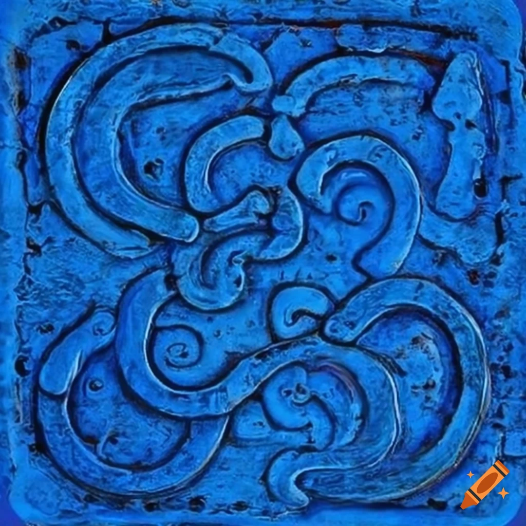 Ancient symbol of a blue water representation on Craiyon