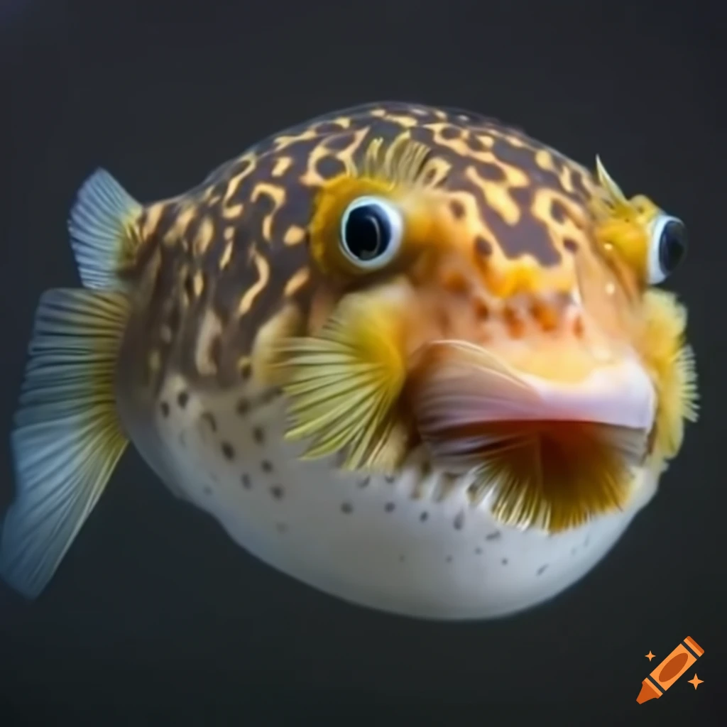 Hyper realistic mega-sized puffer fish on Craiyon