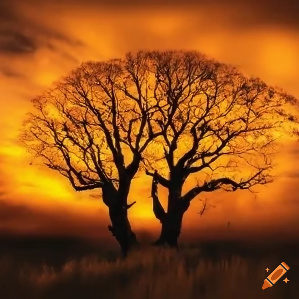 Landscape with 20 trees on Craiyon